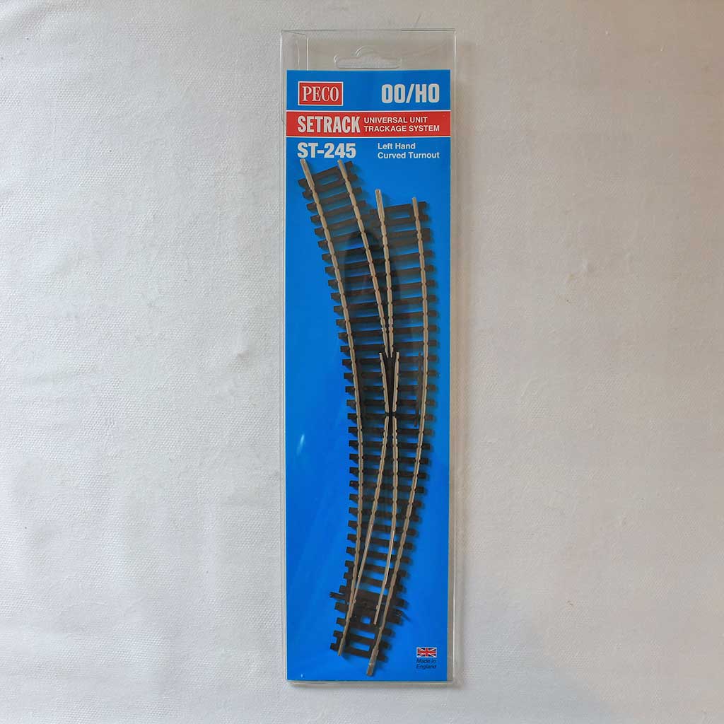 Peco ST-245 CODE 100 CURVED TURNOUT, LEFT HAND – B & H Models